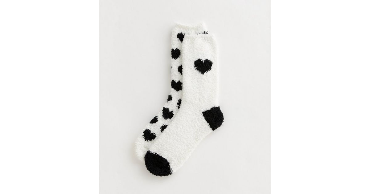 Pack Of 2 Heart Design Cosy Socks | New Look