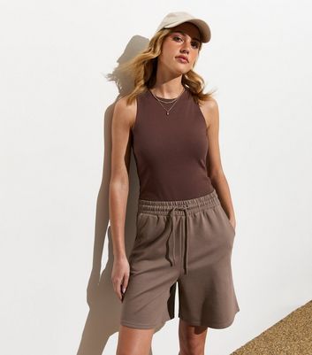 Light Brown Longline Shorts | New Look