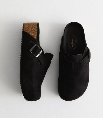 Black Suede Effect Double Sole Mules | New Look