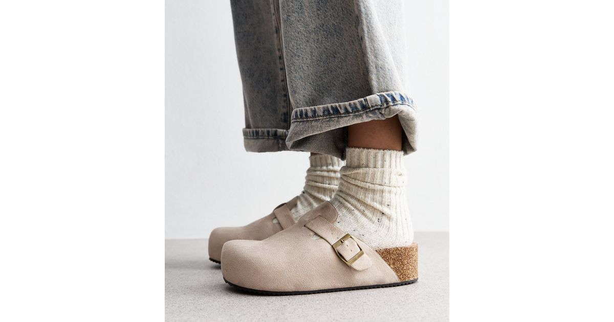 Off White Suede Effect Double Sole Mules | New Look