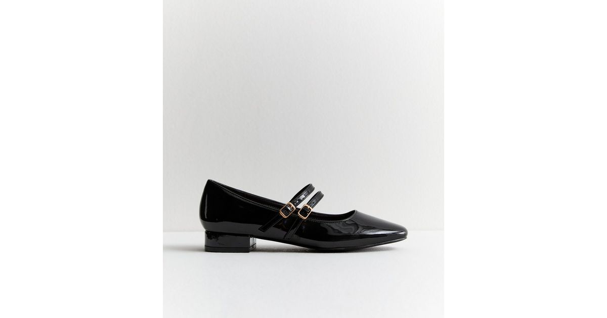 Black Double Strap Ballet Pumps | New Look