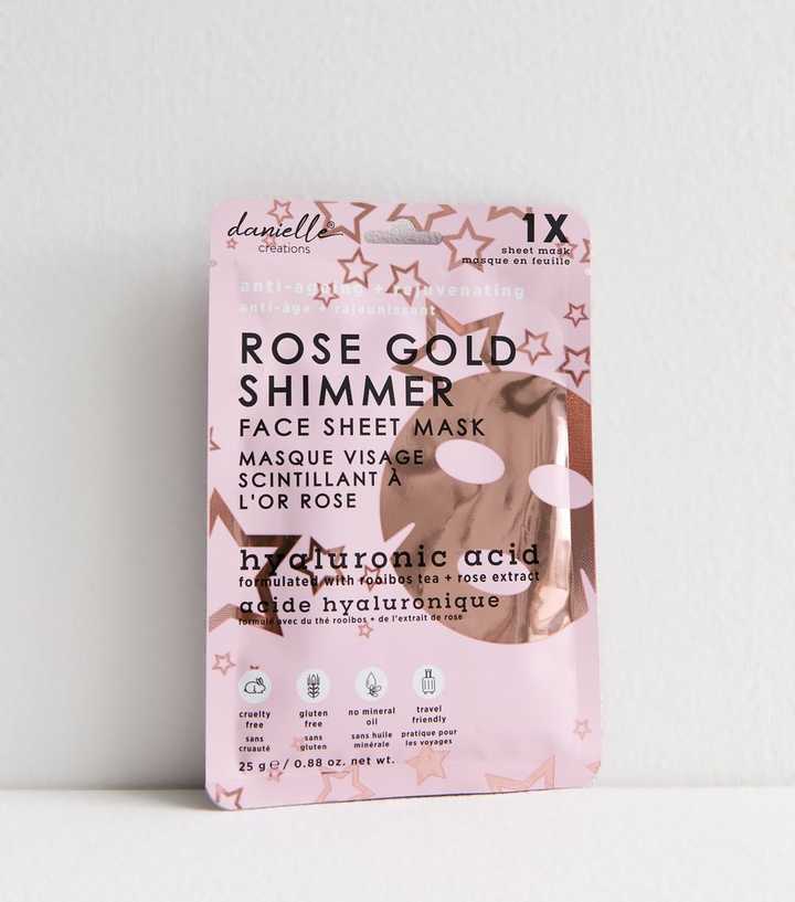 Danielle Creations Pink Rose Gold Shimmer Face Mask | New Look