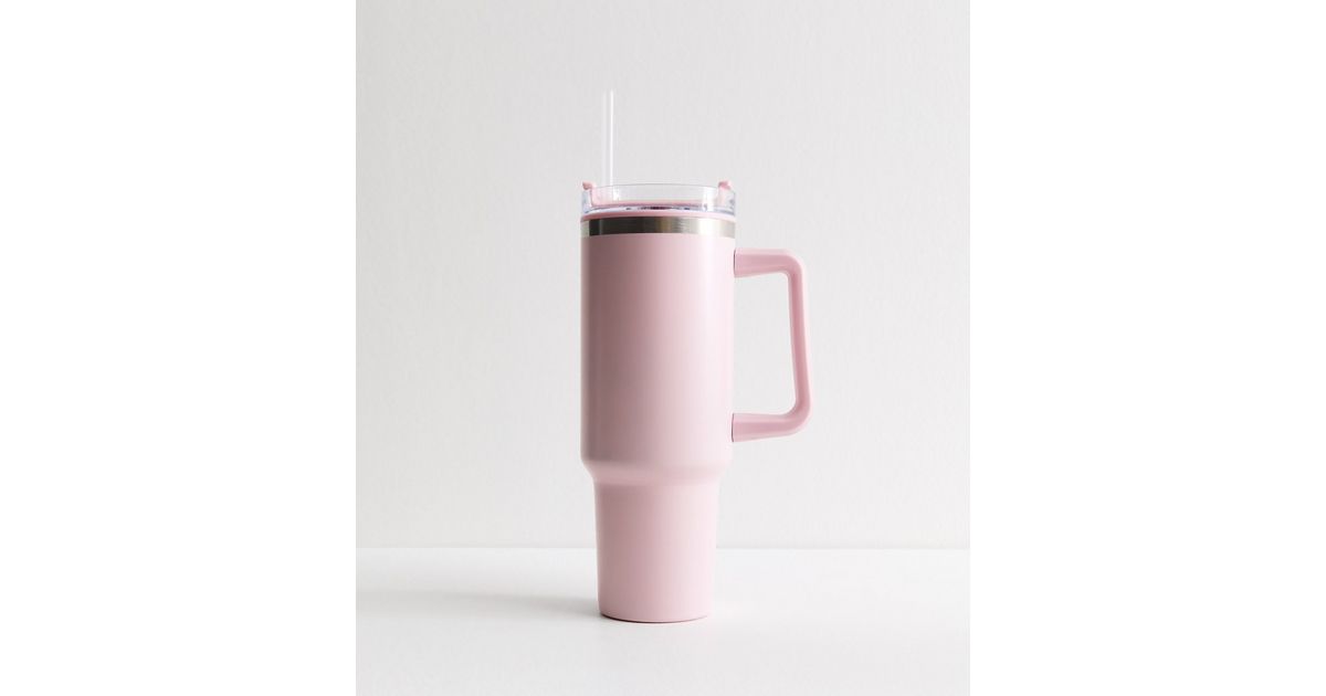 Pink Insulated 1L Straw Cup | New Look