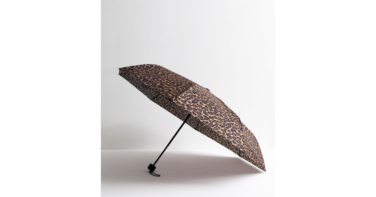 Brown Leopard Print Umbrella | New Look