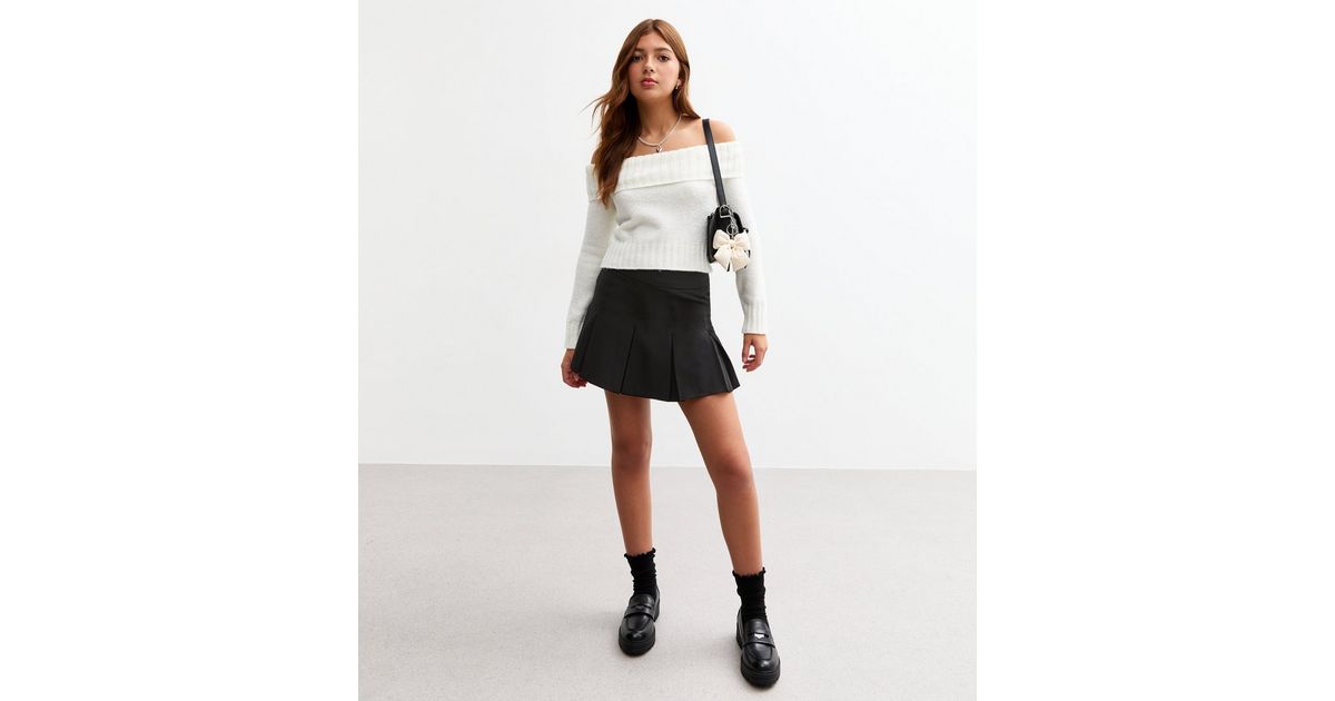 Girls Black Pleated Skort | New Look