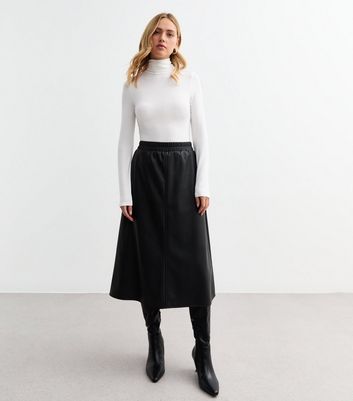 Black a line midi skirt store