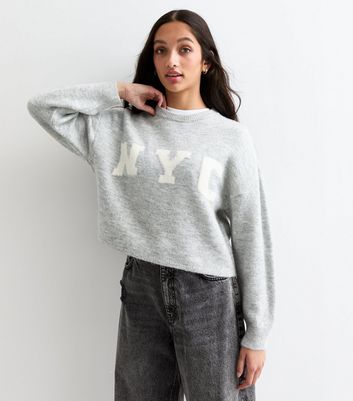 Girls Grey NYC Knit Jumper | New Look