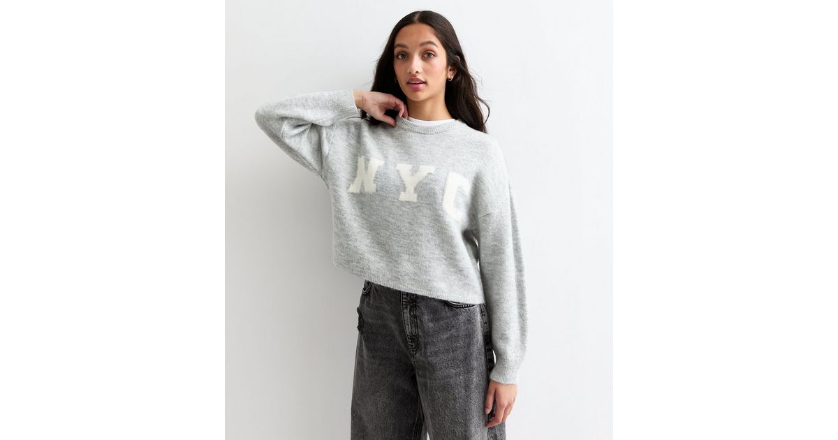 Girls Grey NYC Knit Jumper | New Look