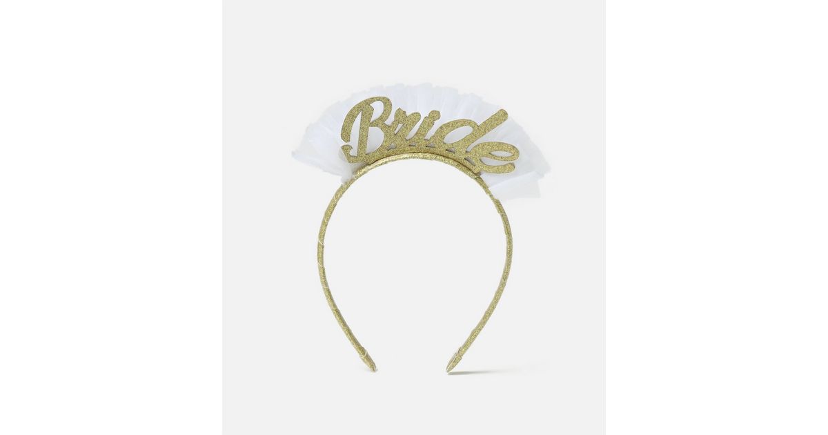 Muse Gold Hen Do Bride Veil Hairband | New Look