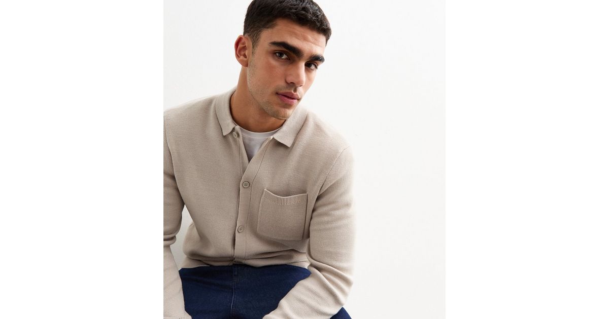 Cream Slim Knitted Shacket | New Look