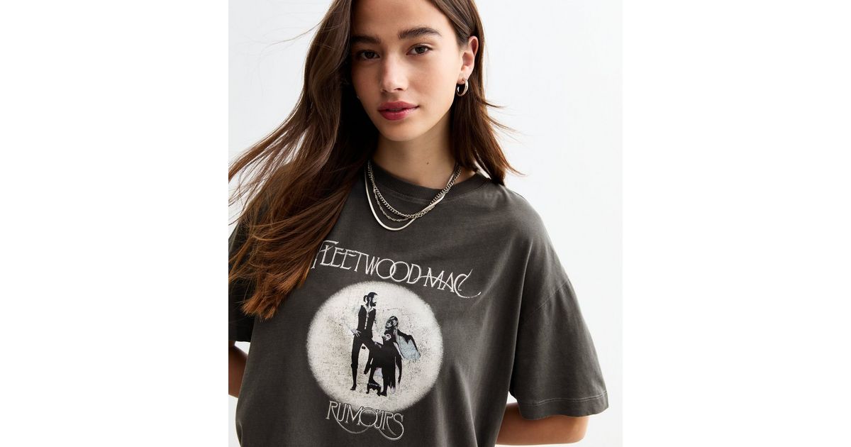 Dark Grey Fleetwood Mac T-Shirt | New Look