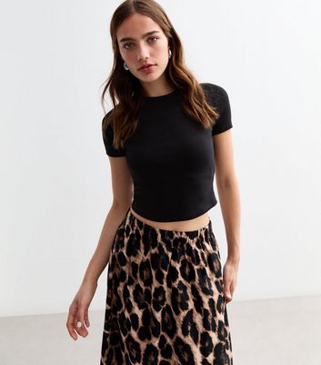 Black Mini Cotton Cropped T-Shirt | New Look