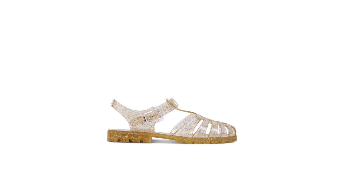 JuJu Reilly Gold Fisherman Jelly Sandals | New Look