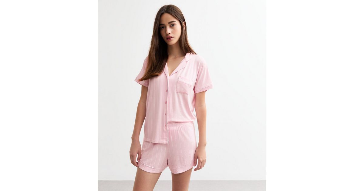 Pink Striped Short Pyjama Set | New Look