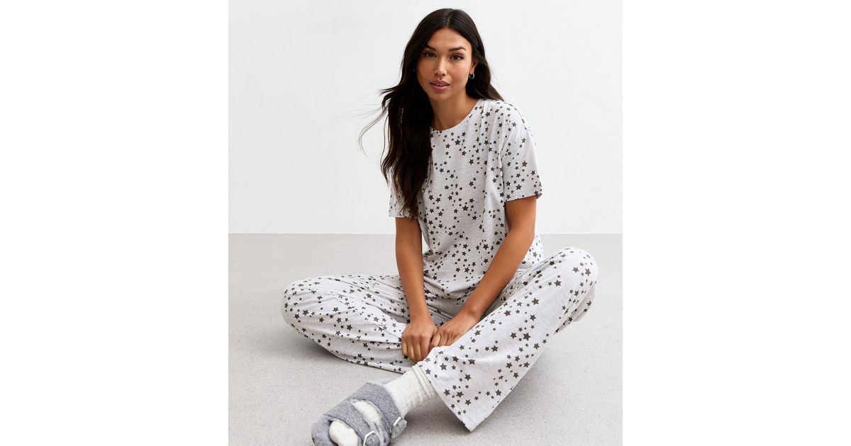 Light Grey Star Print Pyjama Set | New Look