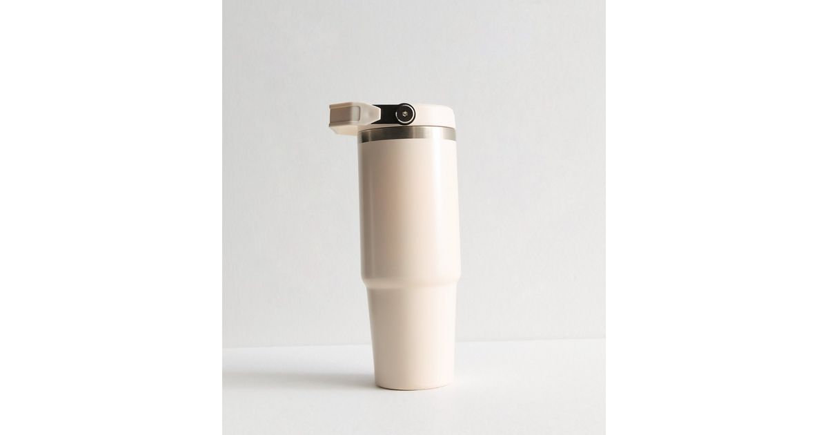 Cream 850ml Insulated Handle Drinks Bottle | New Look