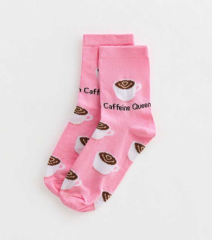 Pink Caffeine Queen Socks | New Look