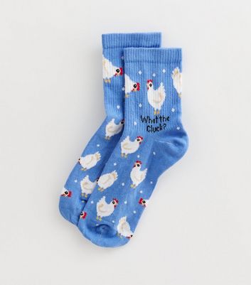Blue What The Cluck Socks | New Look