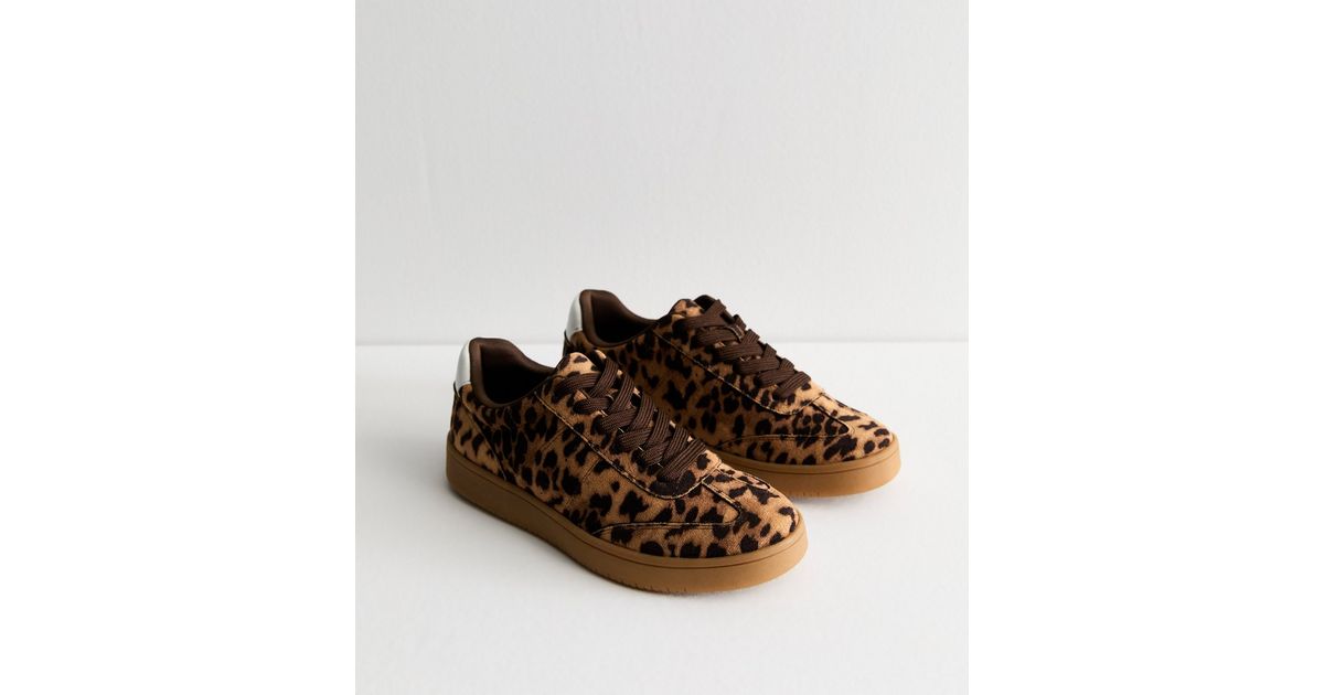 Brown Leopard Print Trainers | New Look