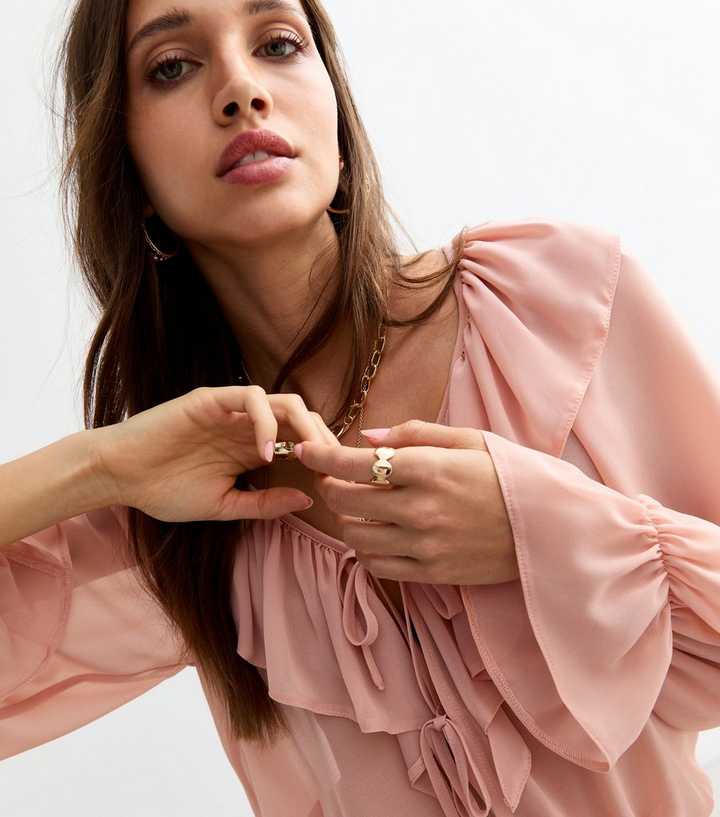 Pink Ruffle Blouse Cute Pink Ruffle Blouse | Girly Tops | ShopDressUp