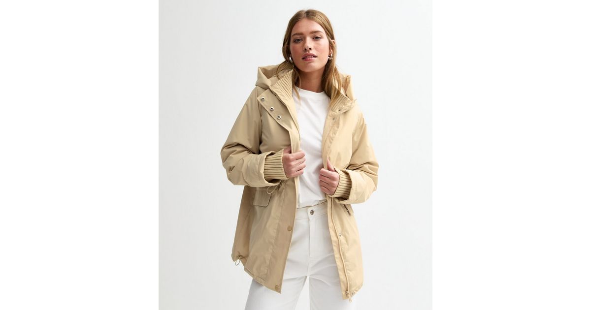 Stone Toggle Waist Padded Shell Jacket | New Look