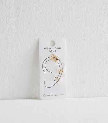 4 Pack of Gold-Tone Ear Cuffs Set | New Look