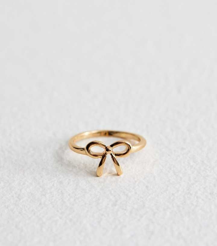 Gold Tone Bow Ring | New Look