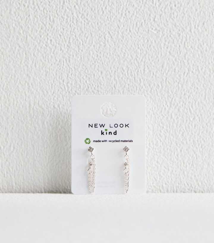 Silver Tone Chain Link Stud Earrings | New Look