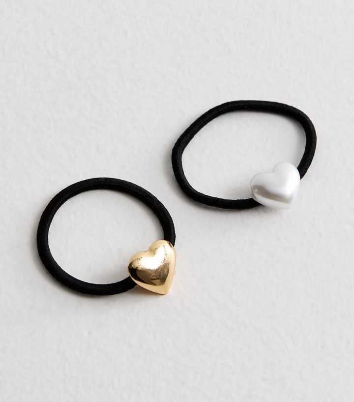 Pack of 2 Multicoloured Heart Hair Bands | New Look