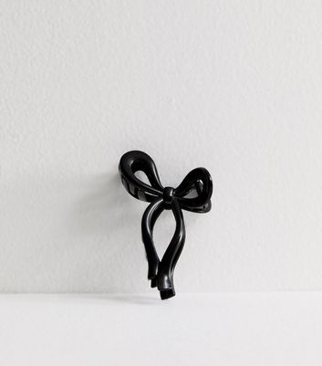 Black Transparent Bow Hair Claw Clip | New Look