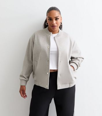 Curves Grey Bomber Jacket | New Look