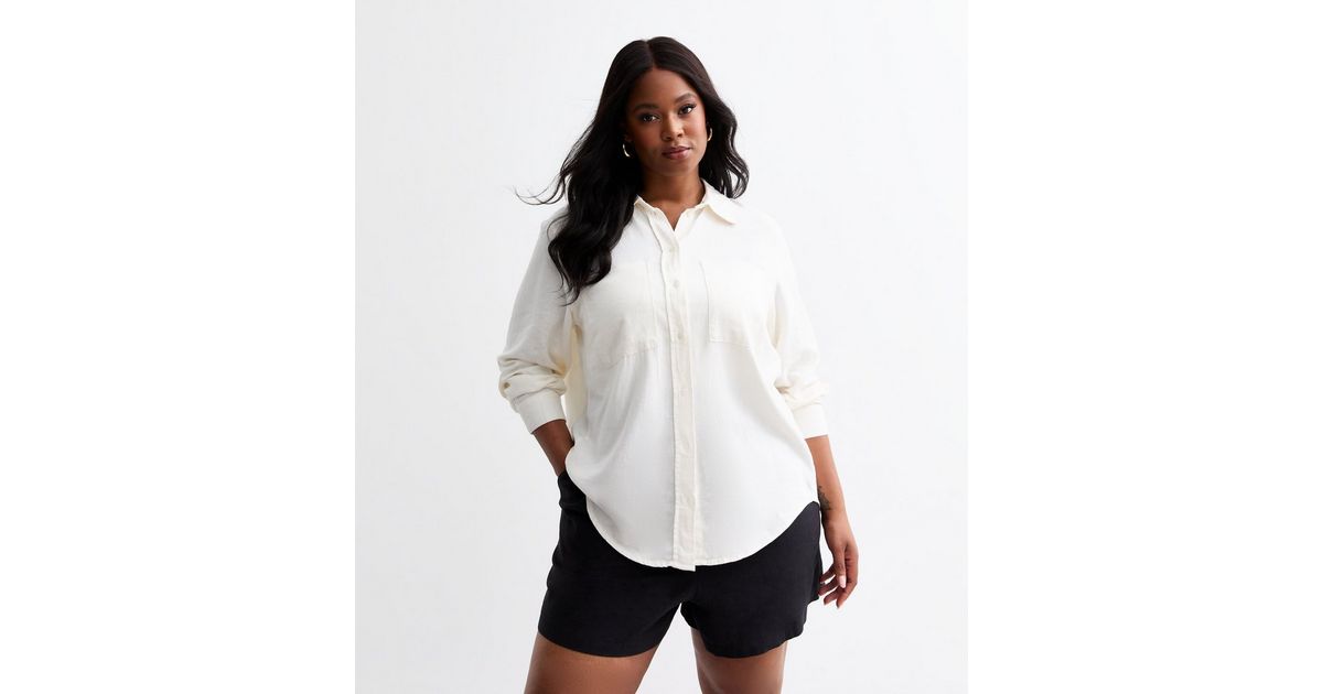 ONLY Curves Linen-Blend Shirt | New Look