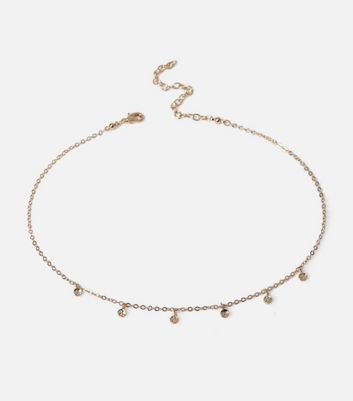 Freedom Gold-Tone Tear Drop Chain Necklace | New Look