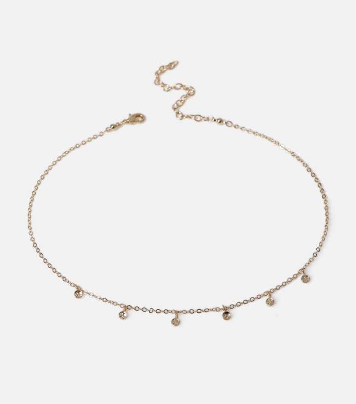 Freedom Gold-Tone Tear Drop Chain Necklace | New Look