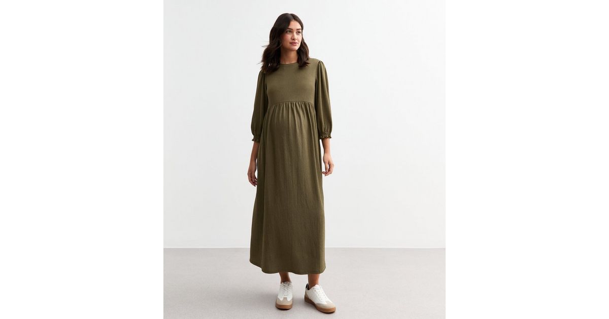 Maternity Khaki Midi Smock Dress | New Look