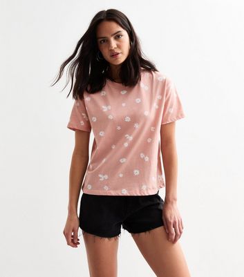 Pink Floral Boxy T-Shirt | New Look