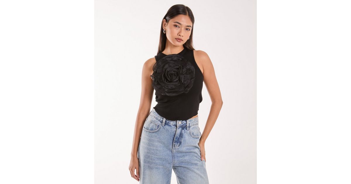 Pink Vanilla Black Oversized Corsage Top | New Look