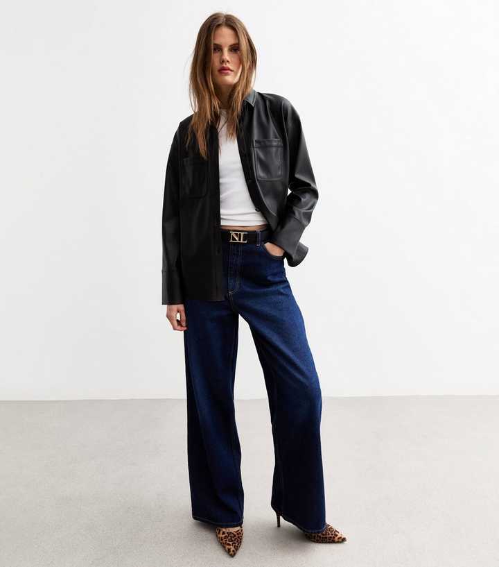 Womens Leather Look Shirt