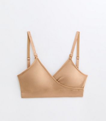 Maternity Tan Triangle Clip Nursing Bra | New Look