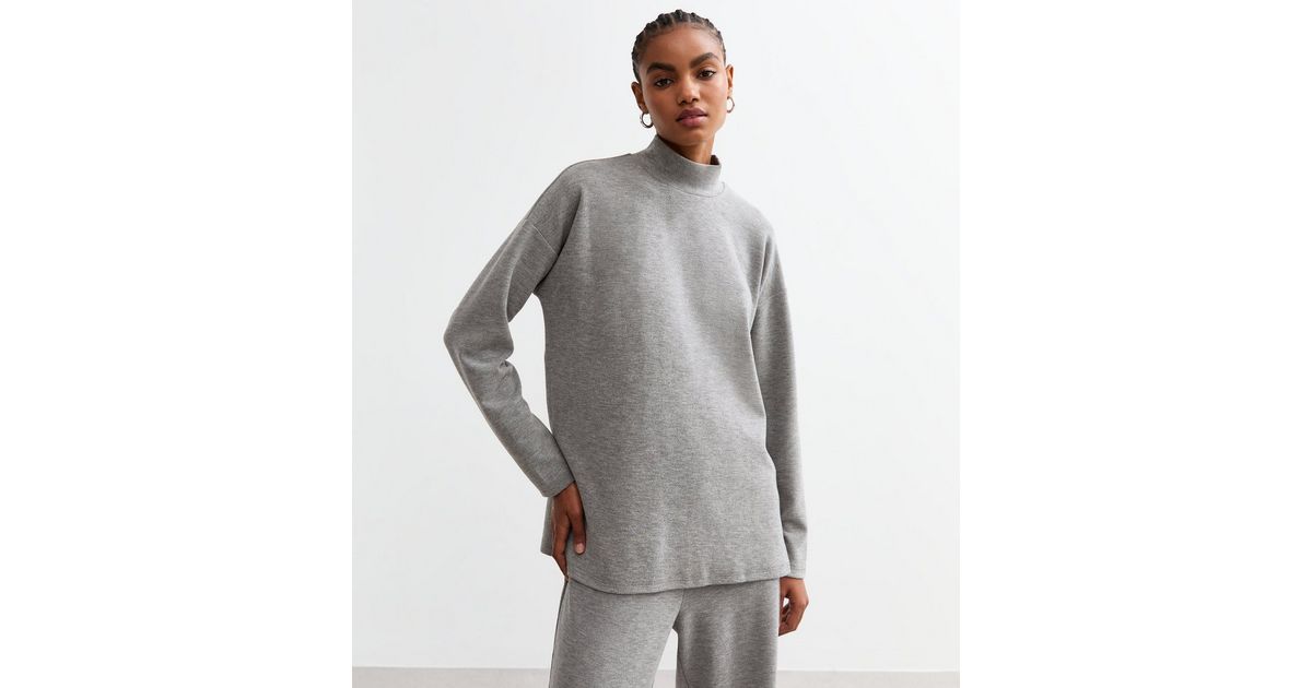 Tall Grey Relaxed Soft Touch Top | New Look