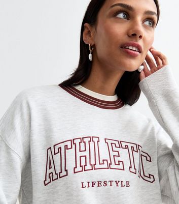 Pale Grey Contrast Athletic Lifestyle Sweatshirt | New Look