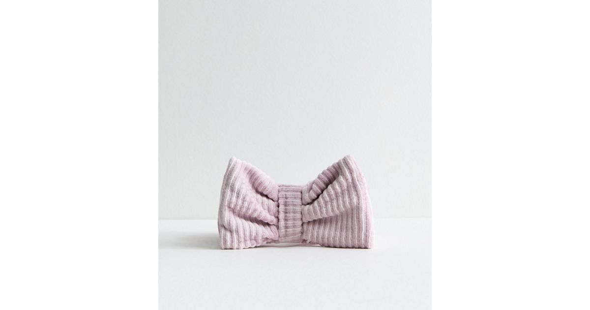 Pink Ribbed Bow Beauty Headband | New Look