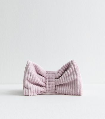 Pink Ribbed Bow Beauty Headband | New Look