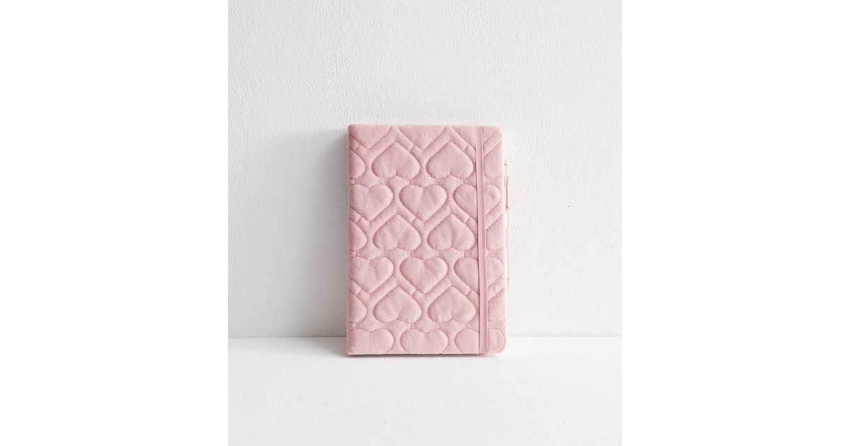 Pink Heart Notebook And Pen | New Look