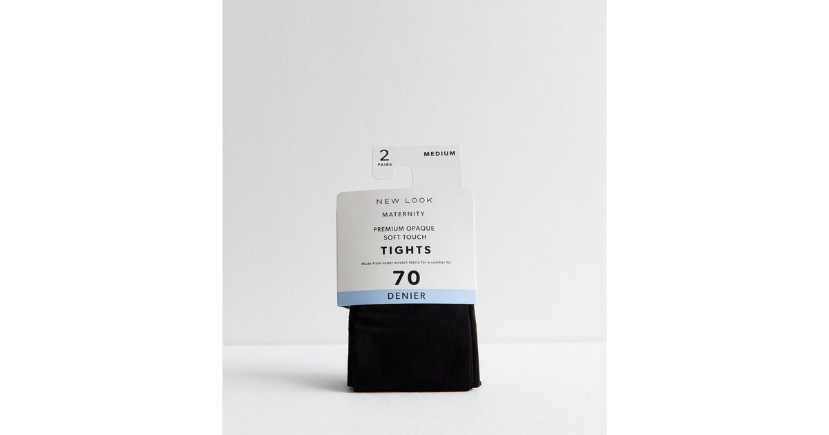 Maternity 2 Pairs of Black Premium Opaque Tights | New Look
