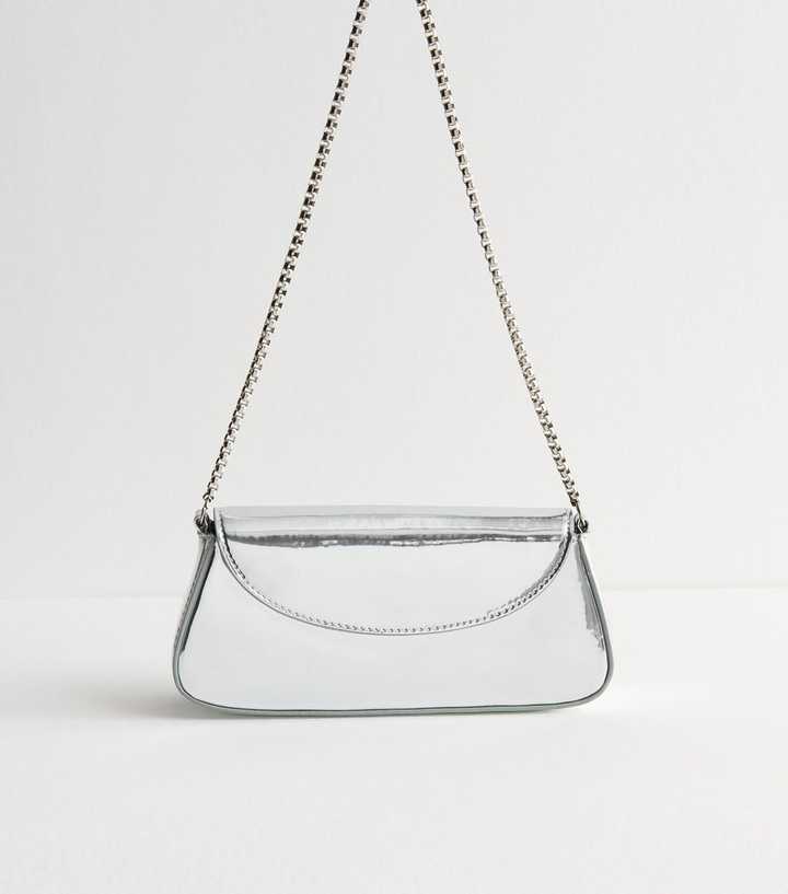 Silver Mirror Faux Leather Shoulder Bag | New Look
