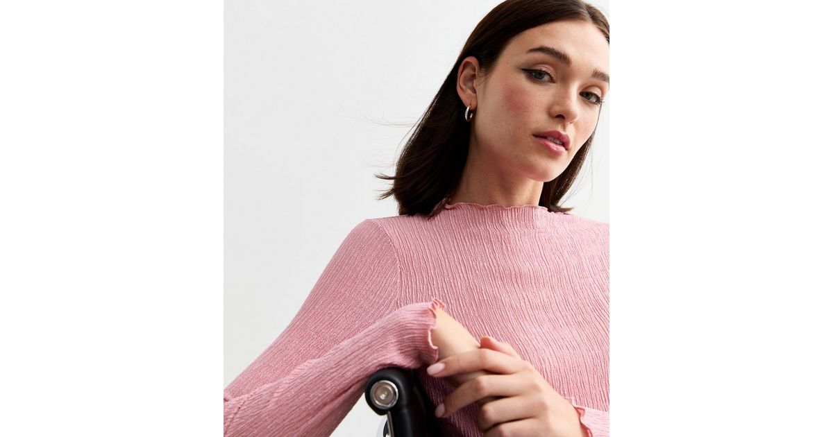 Pink Textured Long Sleeved Top | New Look