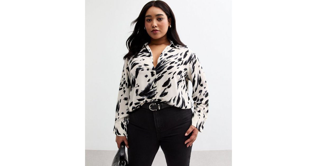 White Abstract Print Shirt | New Look