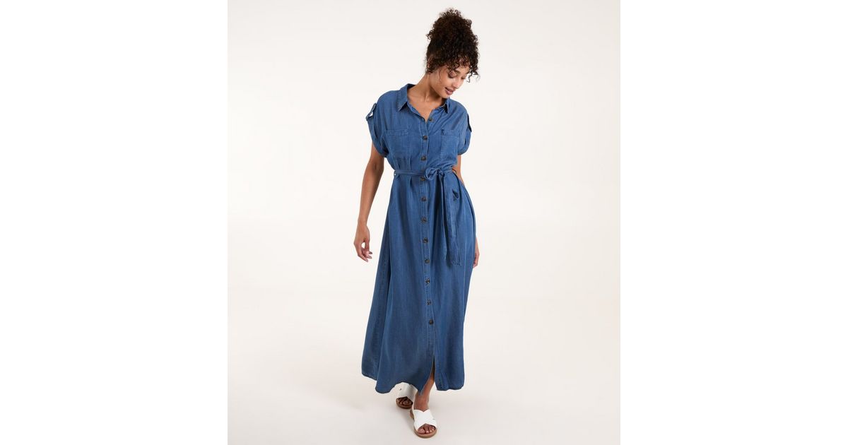 Blue Vanilla Bright Blue Midi Shirt Dress | New Look