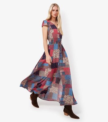 Apricot Pink Patchwork Print Maxi Dress | New Look